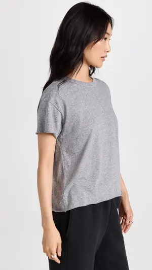 The Great. The Crop Tee - Heather Grey