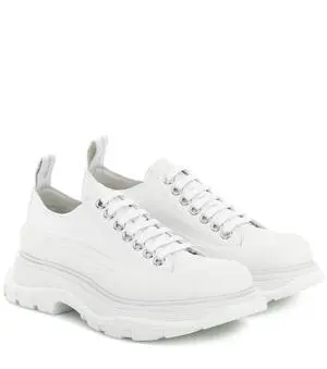 Alexander McQueen Canvas Platform Sneakers - White