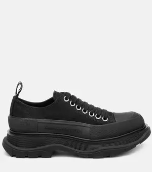 Alexander McQueen Tread Slick Leather Sneakers - Black