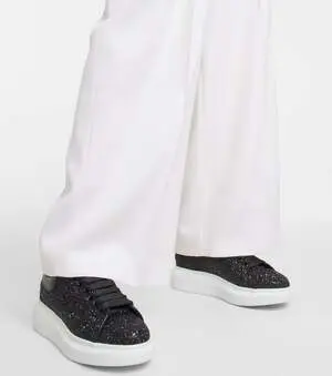 Alexander McQueen Oversized Embellished Leather Sneakers