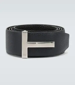 TOM FORD T Icon Reversible Leather Belt - Blue