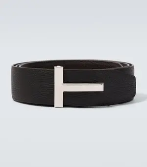 TOM FORD T Icon Reversible Leather Belt - Brown