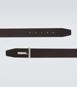 TOM FORD T Icon Reversible Leather Belt - Brown