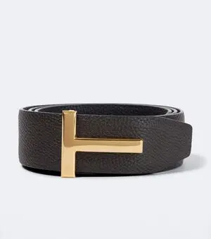 TOM FORD T Icon Reversible Leather Belt - Brown