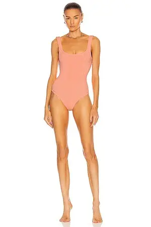 Hunza G Hunza G Square Neck Swimsuit Coral