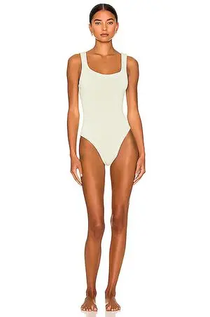 Hunza G Classic Square Neck One Piece Swimsuit Sage