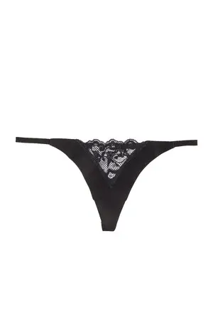 Fleur Du Mal Charlotte Lace V String Panty - Black