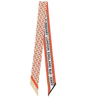 Burberry Burberry Monogram Silk Twill Scarf Red
