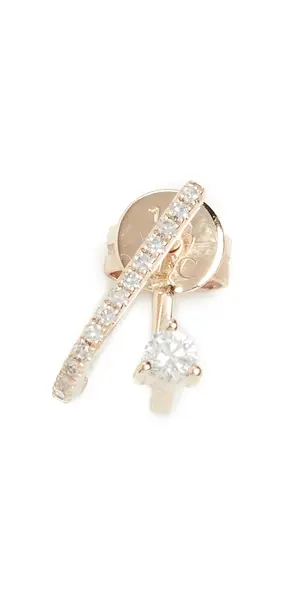 Ef Collection 14k Diamond Illusion Stud Earring - Yellow Gold