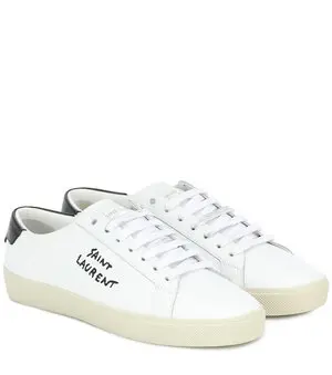 Saint Laurent Court Classic Sl/06 Leather Sneakers - White