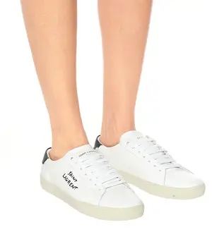 Saint Laurent Court Classic Sl/06 Leather Sneakers - White