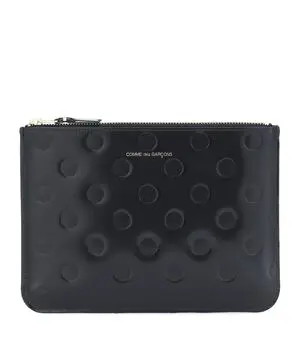 Comme Des Garçons Dots Large Embossed Leather Pouch