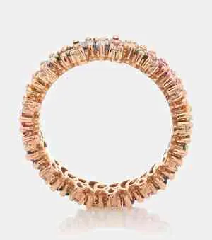SUZANNE KALAN Fireworks 18kt Rose Gold Ring - Multicoloured