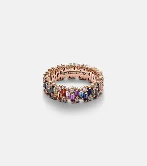 SUZANNE KALAN Fireworks 18kt Rose Gold Ring - Multicoloured