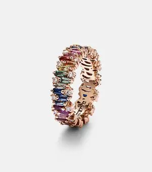 SUZANNE KALAN Fireworks 18kt Rose Gold Ring - Multicoloured