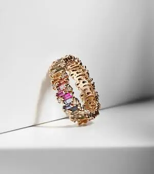 SUZANNE KALAN Fireworks 18kt Rose Gold Ring - Multicoloured