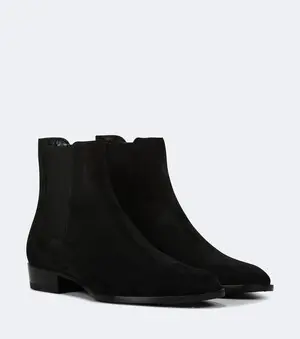 Saint Laurent Wyatt Suede Chelsea Boots - Black