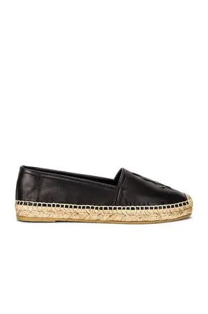 Saint Laurent Logo Flat Espadrille - Black