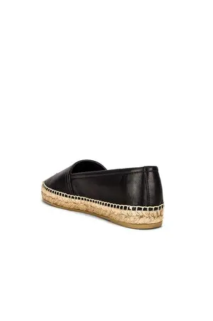 Saint Laurent Logo Flat Espadrille - Black