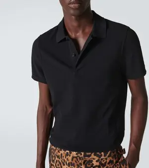 TOM FORD Cotton Polo Shirt - Black