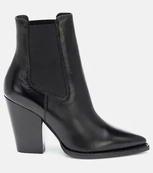 Saint Laurent Theo 95 Leather Chelsea Boots - Black