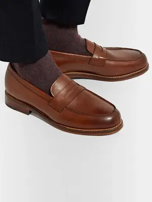Grenson Peter Hand-painted Leather Penny Loafers