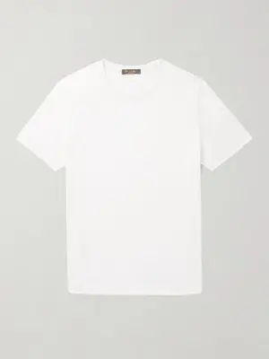 Loro Piana Slim-fit Silk And Cotton-blend Jersey T-shirt - Neutrals