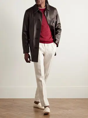 Loro Piana Mélange Linen, Cashmere, And Silk-blend Sweater - Red