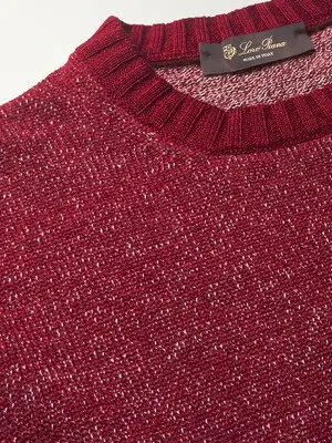 Loro Piana Mélange Linen, Cashmere, And Silk-blend Sweater - Red