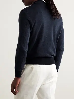 Loro Piana Roadster Striped Cashmere Half-zip Sweater