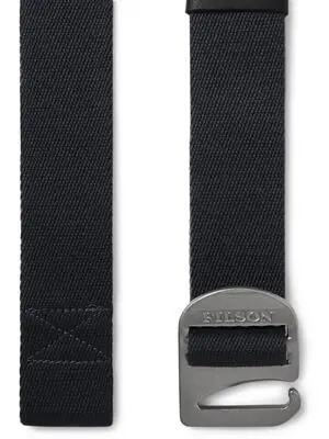 Filson Charcoal Togiak 4cm Leather-trimmed Webbing Belt