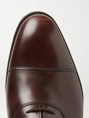 John Lobb City Ii Burnished-leather Oxford Shoes - Brown