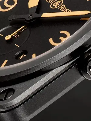 BELL & ROSS Br S Heritage 39mm Ceramic And Leather Watch