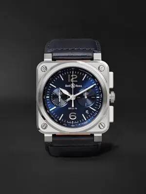 BELL & ROSS Br 03-94 Steel Automatic Chronograph 42mm Watch - Blue