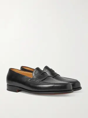 John Lobb Lopez Leather Penny Loafers - Black