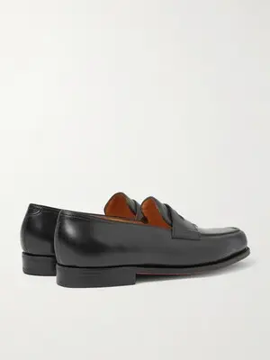 John Lobb Lopez Leather Penny Loafers - Black