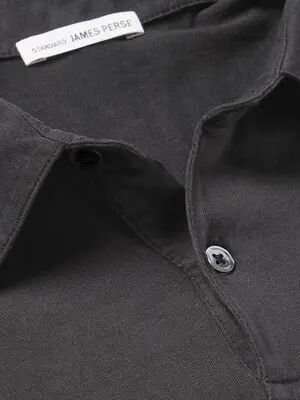 JAMES PERSE Supima Cotton-jersey Polo Shirt - Gray