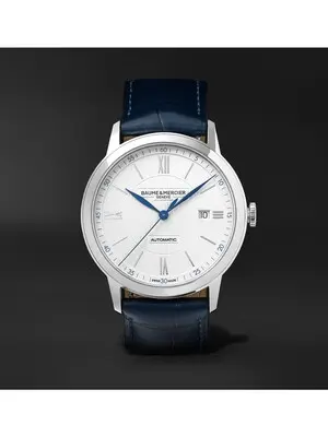 Baume & Mercier Classima Automatic 42mm Stainless Steel And Alligator Strap Watch Silver