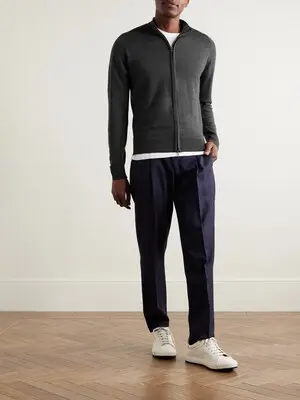 John Smedley Claygate Merino Wool Cardigan - Gray