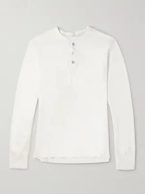 Rag & Bone Cotton-jersey Henley T-shirt - White