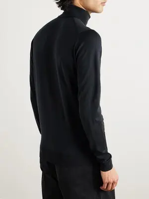 John Smedley Cherwell Merino Wool Rollneck Sweater - Black