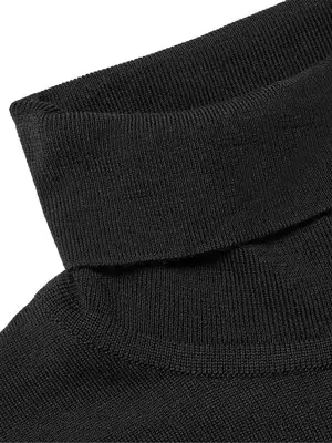 John Smedley Cherwell Merino Wool Rollneck Sweater - Black