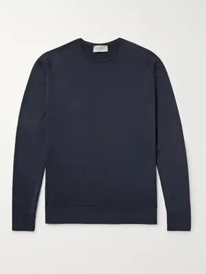 John Smedley Lundy Merino Wool Sweater - Blue