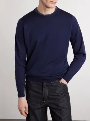 John Smedley Lundy Merino Wool Sweater - Blue