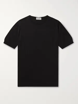 John Smedley Belden Slim-fit Knitted Sea Island Cotton T-shirt - Black