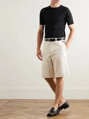 John Smedley Belden Slim-fit Knitted Sea Island Cotton T-shirt - Black