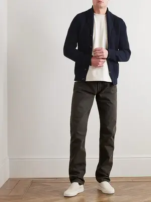 TOM FORD Shawl-collar Ribbed Wool Cardigan