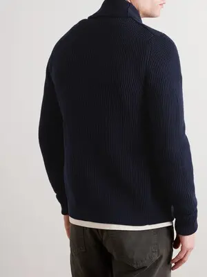 TOM FORD Shawl-collar Ribbed Wool Cardigan