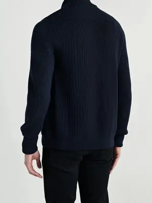 TOM FORD Shawl-collar Ribbed Wool Cardigan - Blue