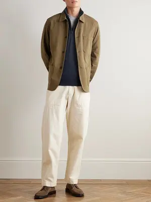 John Smedley Tapton Slim-fit Merino Wool Half-zip Sweater - Blue